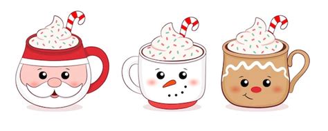 Premium Vector Christmas Mug Collection Illustration