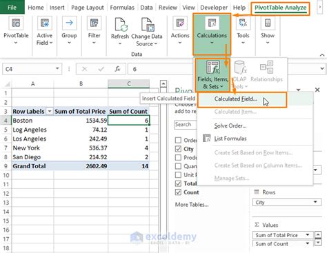 How To Achieve A Calculated Field Sum Divided By Count In A Pivot Table Exceldemy