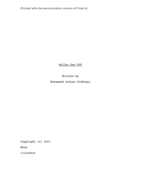 Recent Script Tvc Dollar Pdf