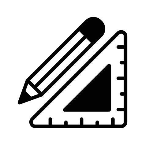 Triangle Measurement Ruler With Pencil Concept Icon Of Stationery