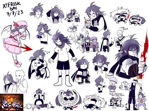 Xtale comics XFrisk Фан арт Милые рисунки Hello kitty картинки