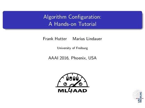 Pdf Algorithm Configuration A Hands On Tutorial · 2016 2 13