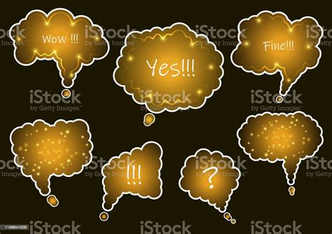 다채로운 추상 채팅 레이블 생각의 구름의 집합입니다 흥미로운 사실 대화 놀라움의 외침 기쁨 지식 기반의 바로 가기 및 소셜 네트워크에서 자주 묻는 질문이있는 배너 갈색에