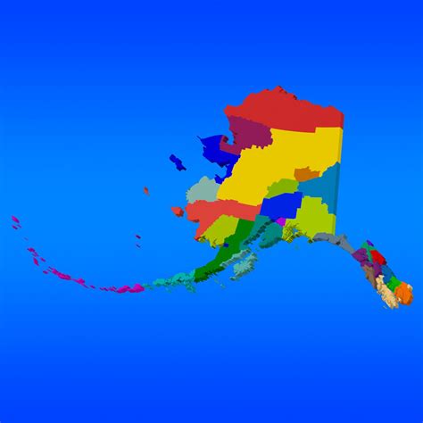 카운티지도 알래스카 3d 모델 19 Max Fbx Obj Free3d