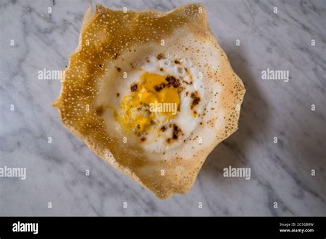 Breakfast With Homemade Sri Lankan Egg Hopper Bittara Aappa Stock