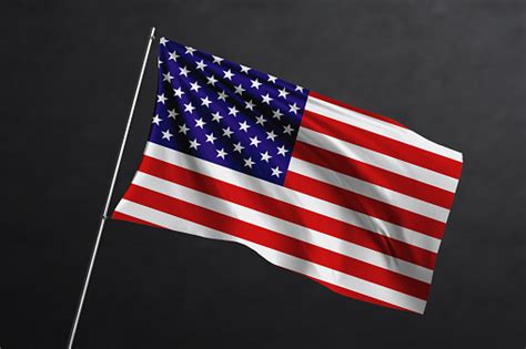 3d 흔들리는 깃발 디자인 검은 배경에 미국 국기입니다 3차원 형태에 대한 스톡 사진 및 기타 이미지 3차원 형태 개념 개념과 주제 Istock