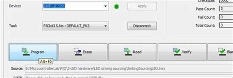 How To Use Pickit3 To Upload Program To Pic Microcontroller