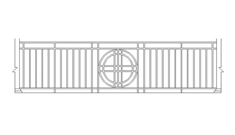 Dynamic Wooden Railing Front View Cad Block Details Dwg File Cad Blocks Railing Wooden