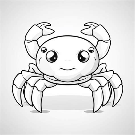 Premium Photo King Crab Minimal Cute Angel Flat Coloring Book Kawaii