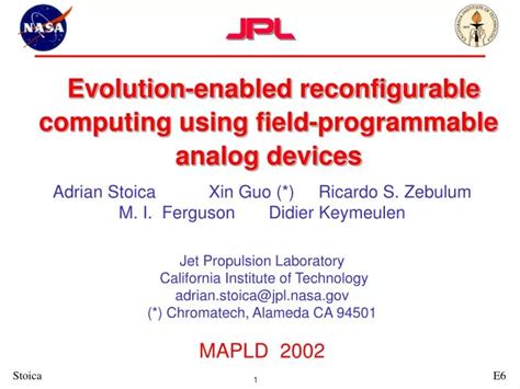 Ppt Evolution Enabled Reconfigurable Computing Using Field Programmable Analog Devices