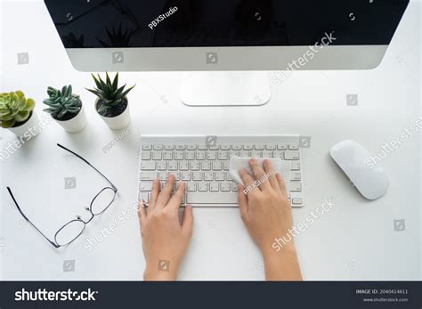 Top View Desktop Keyboard Computer Human Stock Photo Shutterstock