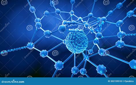 Nanoparticle Structure On Blue Background In Blue Design Suitable For