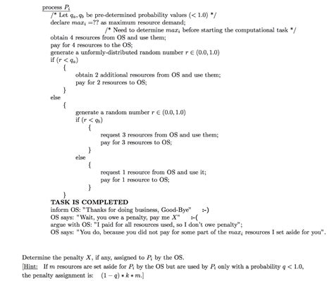 Solved 6 15 Pts In A Deadlock Avoidance Algorithm Let