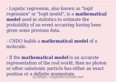 Some Example Sentences Of Mathematical Model Englishteststore Blog