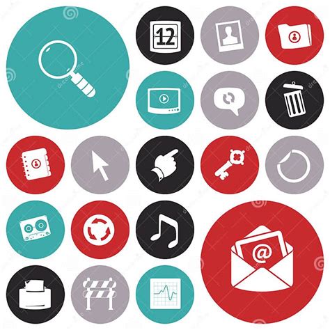 Flat Design Icons For User Interface Stock Vector Illustration Of