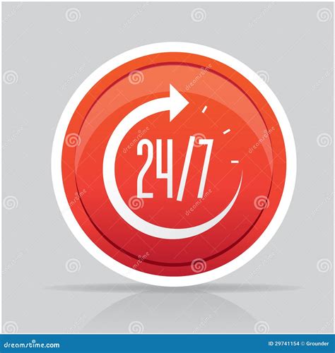 Open Around The Clock Or 24 Hours A Day And 7 Days A Week Symbol On Map Pin Icon Isolated On