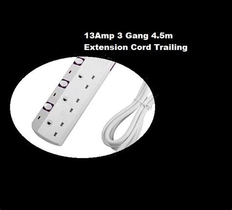 13 Amp 3 Gang 4 5m Extension Cord Trailing Socket Extension Plug Socket Malaysia Sirim Approval