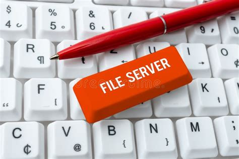 Conceptual Caption File Server Word Written On Device Which Controls Access To Separately