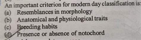 An Important Criterion For Modern Day Classification Is Filo