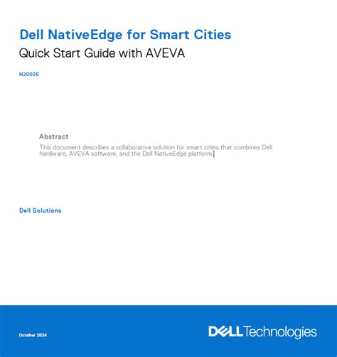 Dell Nativeedge For Smart Cities Quick Start Guide With Aveva Dell Technologies Info Hub