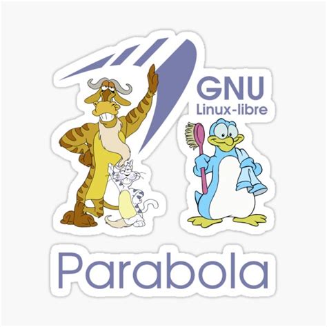 Funny Nerdy Parabola Logo Gnulinux Libre Operating System Computer Geek Sticker For Sale By