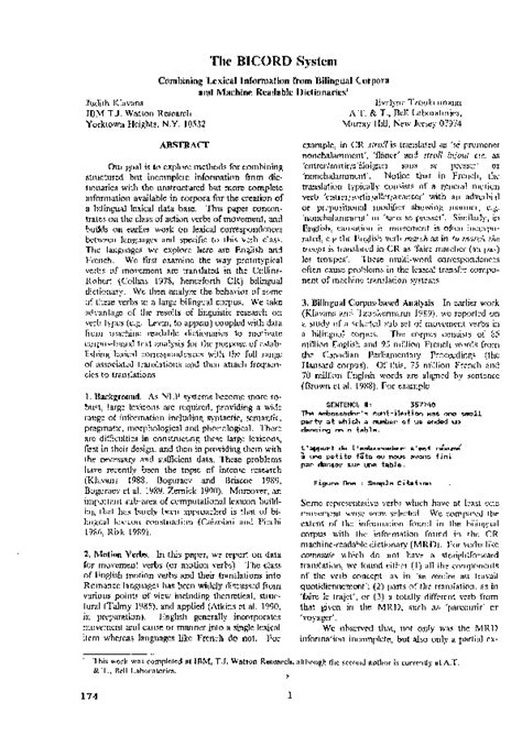 Pdf The Bicord System Combining Lexical Information From Bilingual Corpora And Machine