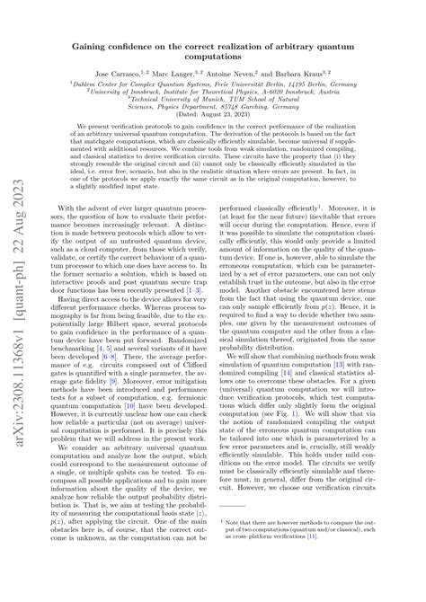 Pdf Gaining Confidence On The Correct Realization Of Arbitrary