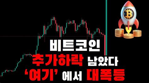 비트코인 추가하락 남았습니다 하지만 여기에서 불반등 할겁니다 Youtube