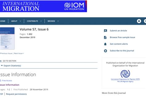 Special Issue The Global Compact For Safe Orderly And Regular Migration And The Global Compact