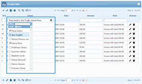 Multiselect Filter Grid 4 Php Framework