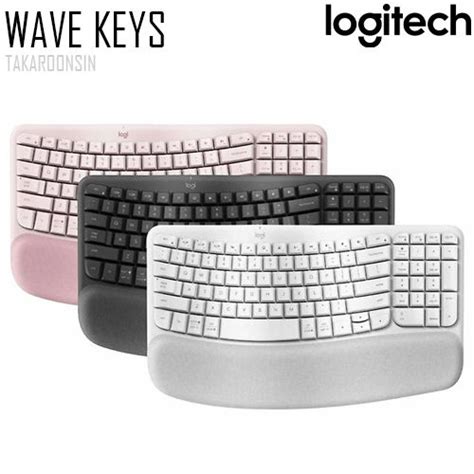 คีย์บอร์ดไร้สาย Logitech Wave Keys Wireless Ergonomic Keyboard สีดำ Th