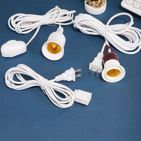 Household LED Energy Saving Lamp Socket E With Switch Extension Cord Suspension Pendant Lamp