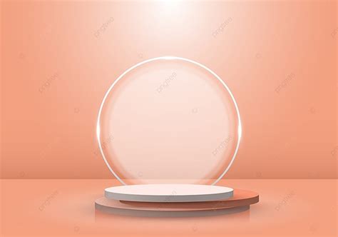 3d 실제 갈색 연단 또는 원형 배경과 무대 행사 배경의 조명이 있는 받침대 파스텔 색상 벽지 과 와 배경 일러스트 및