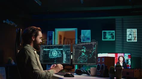 Developer Inserting Disk Into Pc Containing Conscient Ai Waving Hand Stock Footage Video Of