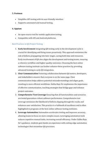 QA Project Testing With Subba Raju Sir Pdf