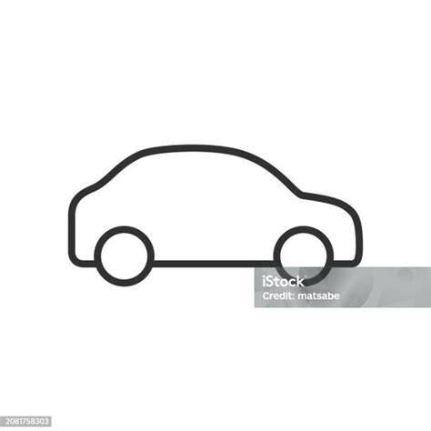 자동차 측면 보기 선형 아이콘입니다 편집 가능한 획이 있는 선 차에 대한 스톡 벡터 아트 및 기타 이미지 차 아이콘