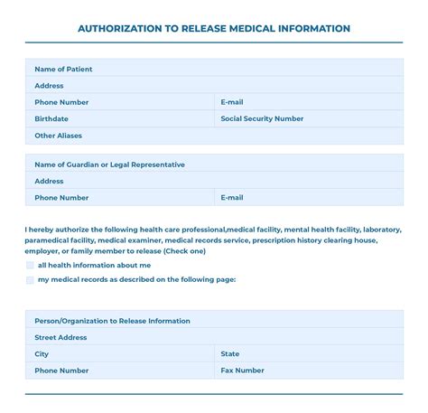 Medical Records Release Form Template Printable Word Searches