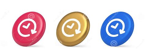 Clock In Circle Arrow Button Time Countdown Deadline Chronometer 3d Realistic Isometric Circle