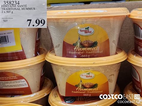 358234 Fontaine Sante Traditional Hummus 2 X 565 G 7 99 Costco East
