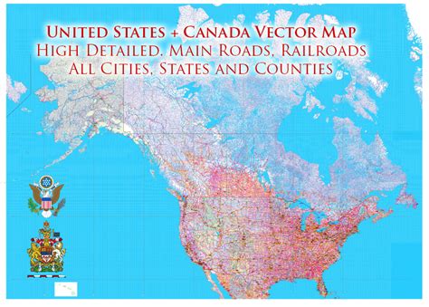 Vector Map Of Us And Canada