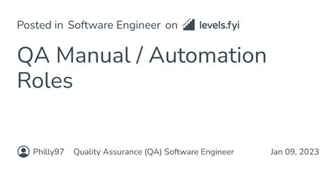 Qa Manual Automation Roles Levelsfyi Community
