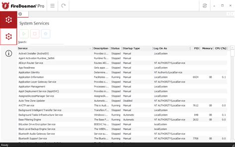 Firedaemon Pro Users Guide Managing Built In Windows System Services