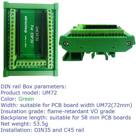 Din Rail Mount Screw Terminal Block Adapter Module For Esp32s Esp Wroom 32 Devkitc Esp32 Wifi