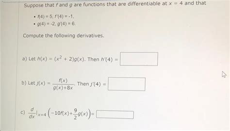 Solved Suppose That F And G Are Functions That Are Chegg