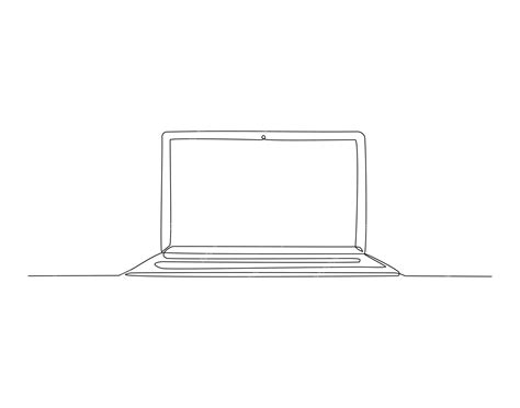 Premium Vector Continuous Line Drawing Of Laptop Computer One Line Of Laptop Gadget Laptop