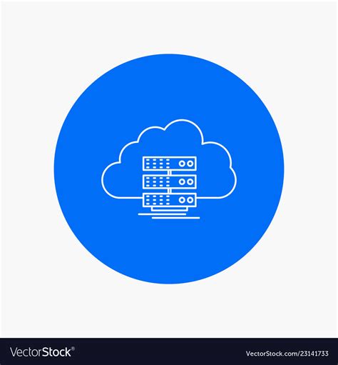 Cloud Storage Computing Data Flow White Line Icon Vector Image