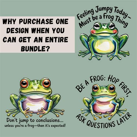 Funny Frog Quotes Clipart Bundle Digital Downloads Etsy