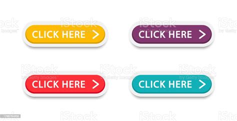 화살표 포인터 클릭 아이콘이 있는 단추를 클릭하십시오 벡터 웹 버튼을 클릭하십시오 화살표 포인터의 동작이있는 웹 버튼입니다 Ui 버튼 개념을 클릭하십시오 벡터 일러스트b