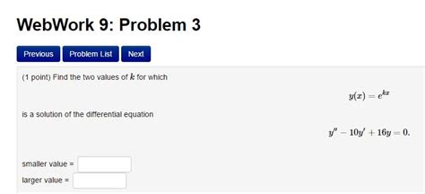 solved find the two values of k for which y x e kx is a