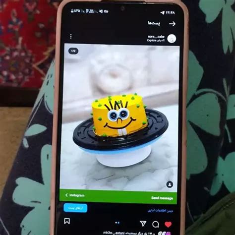 خرید و قیمت کیک تولد بابسفنجی باب اسفنجی بچگانه وانیلی خامه ای خانگی